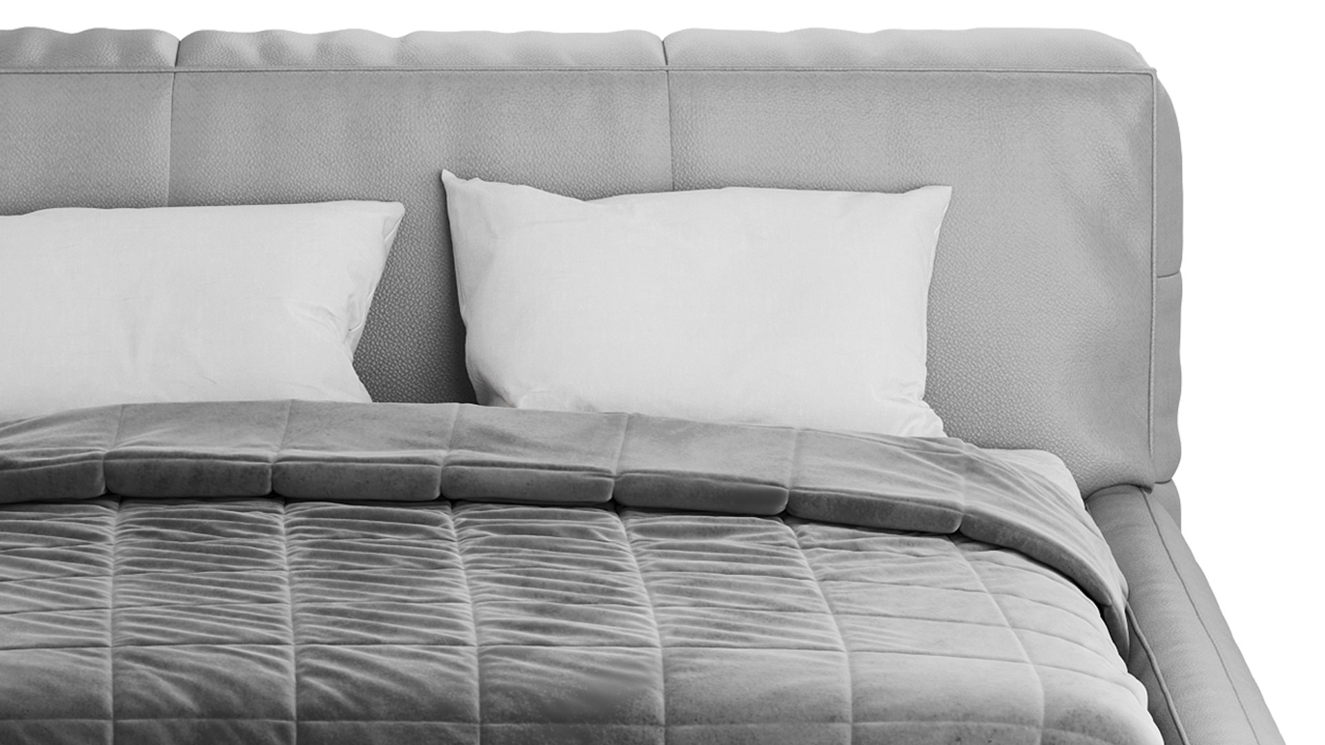 Icnoyotl Suede Fabric Rectangular Headboard Modern Bed I 3D ...