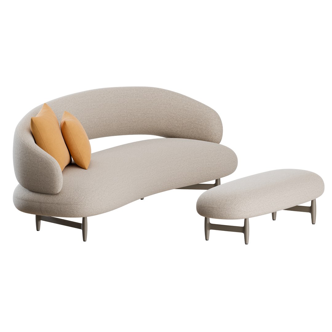 Muse Sofa And Footstool By Artifort 3D Model - TurboSquid 2266039