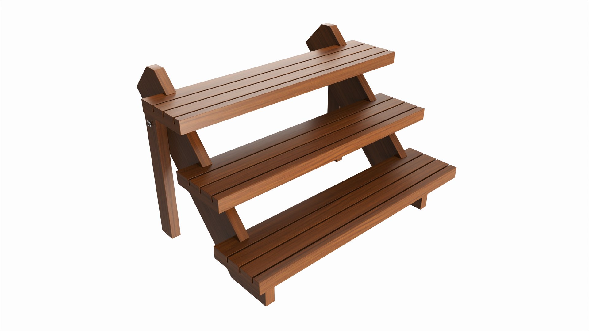 Store Wooden Display Stand 3-tier 3D Model - TurboSquid 2188007