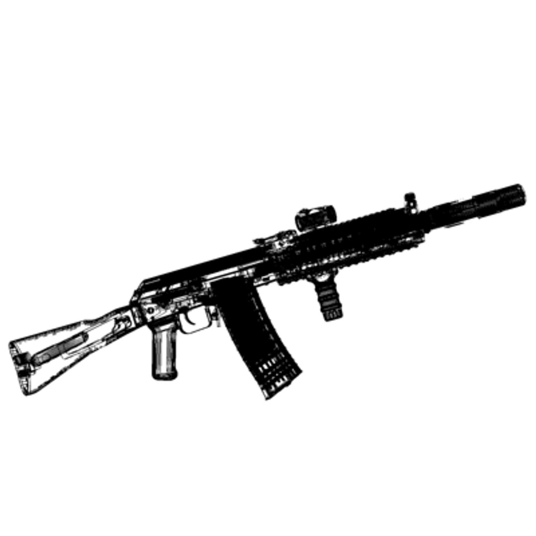 3d Ak Rifle Custom Assault Model