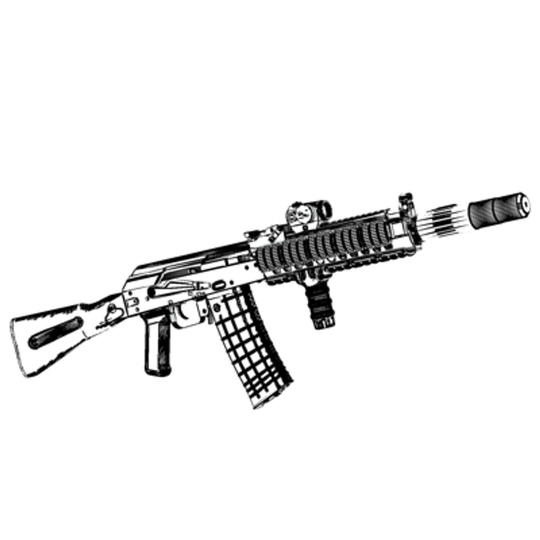 3d Ak Rifle Custom Assault Model