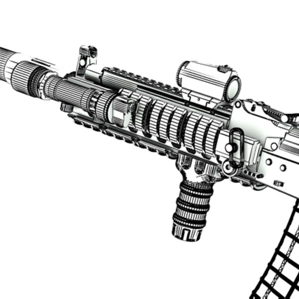 3d ak rifle custom assault model