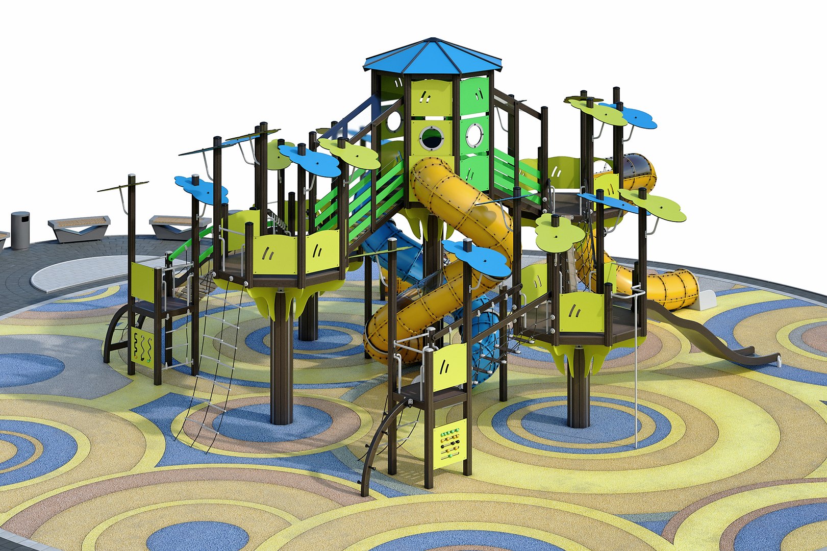 Large Children Playground Complex 3D Model - TurboSquid 1714709