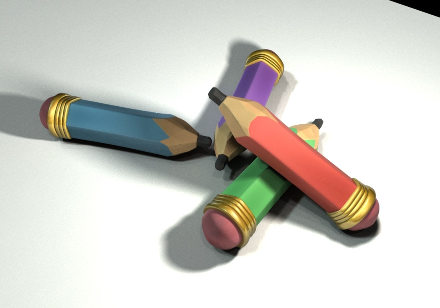 obj cartoon pencil