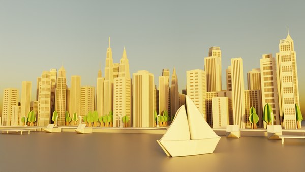 modelo 3d Ciudad de papel grande - TurboSquid 2184816