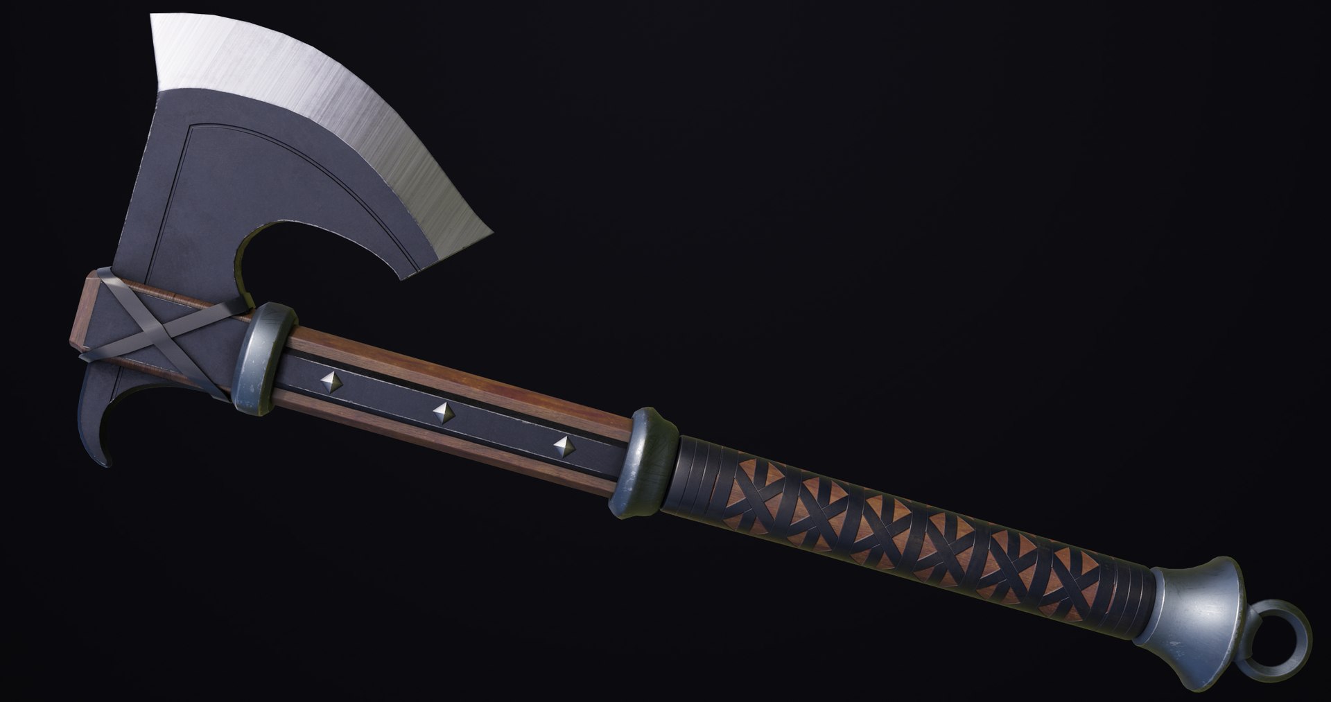 3D Battle Axe 14 Blue Handle All PBR Unity UE Textures - TurboSquid 2060134