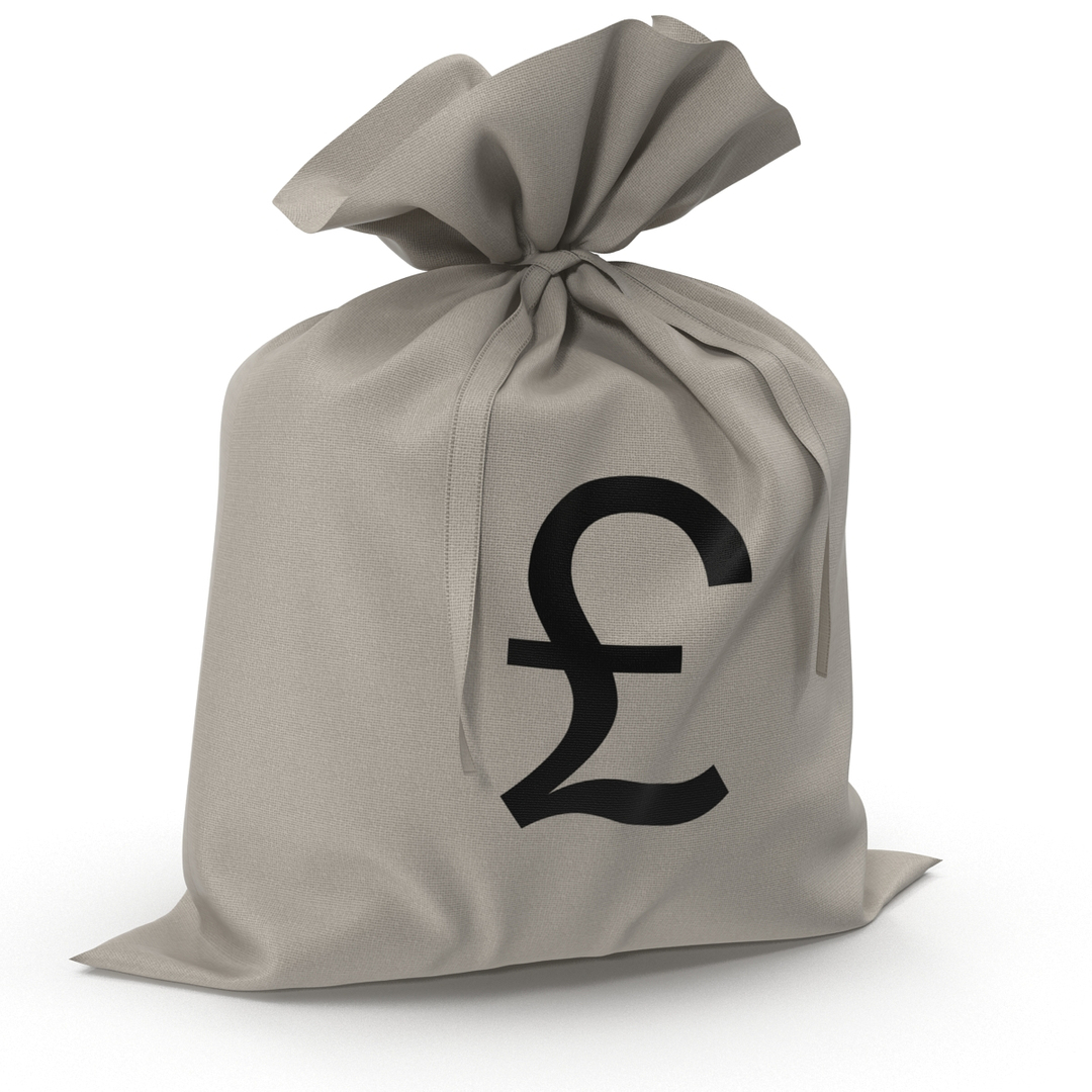 3d pound money bags model