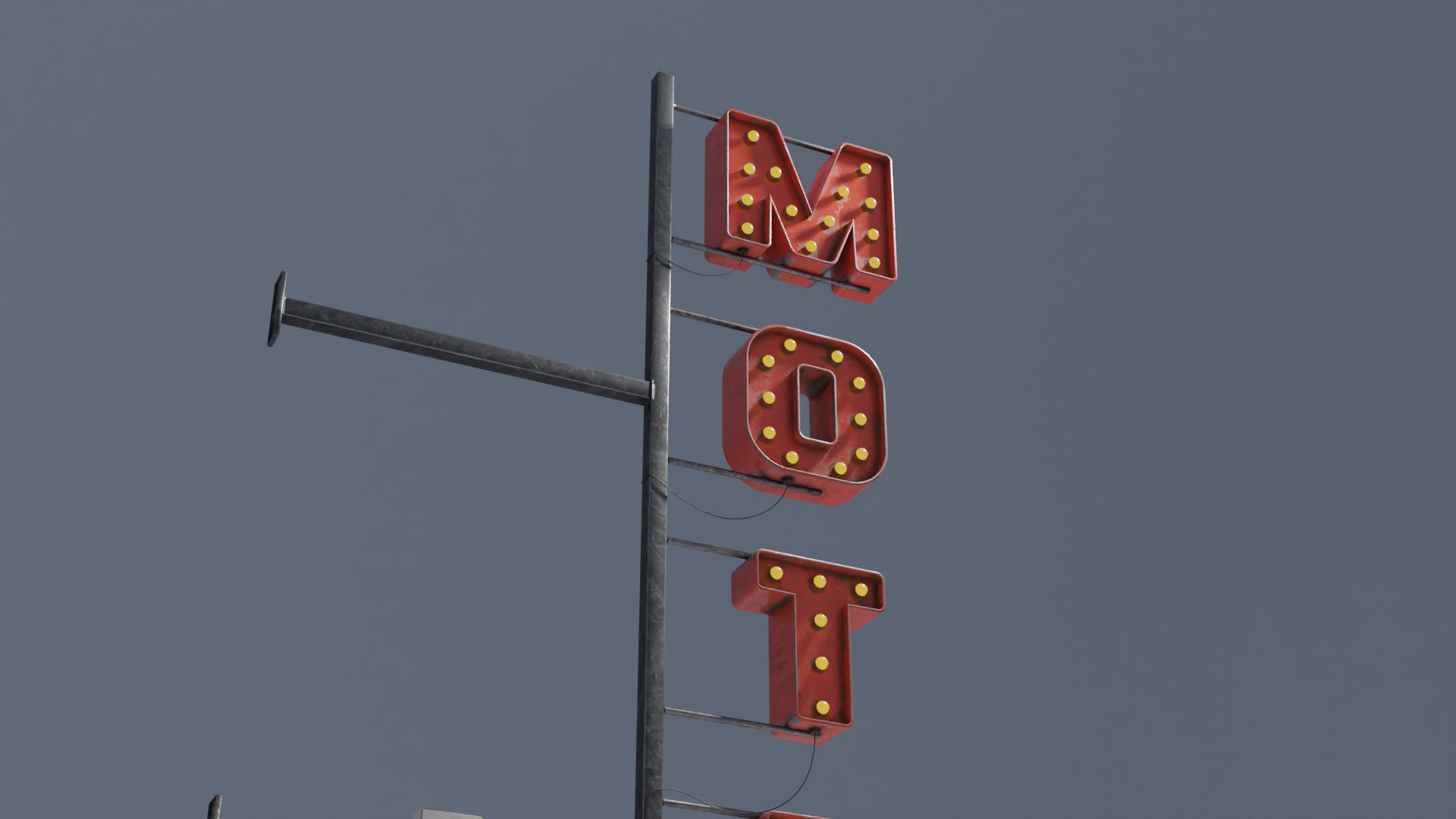 Retro Motel Sign With 4K Textures 3D - TurboSquid 1958090
