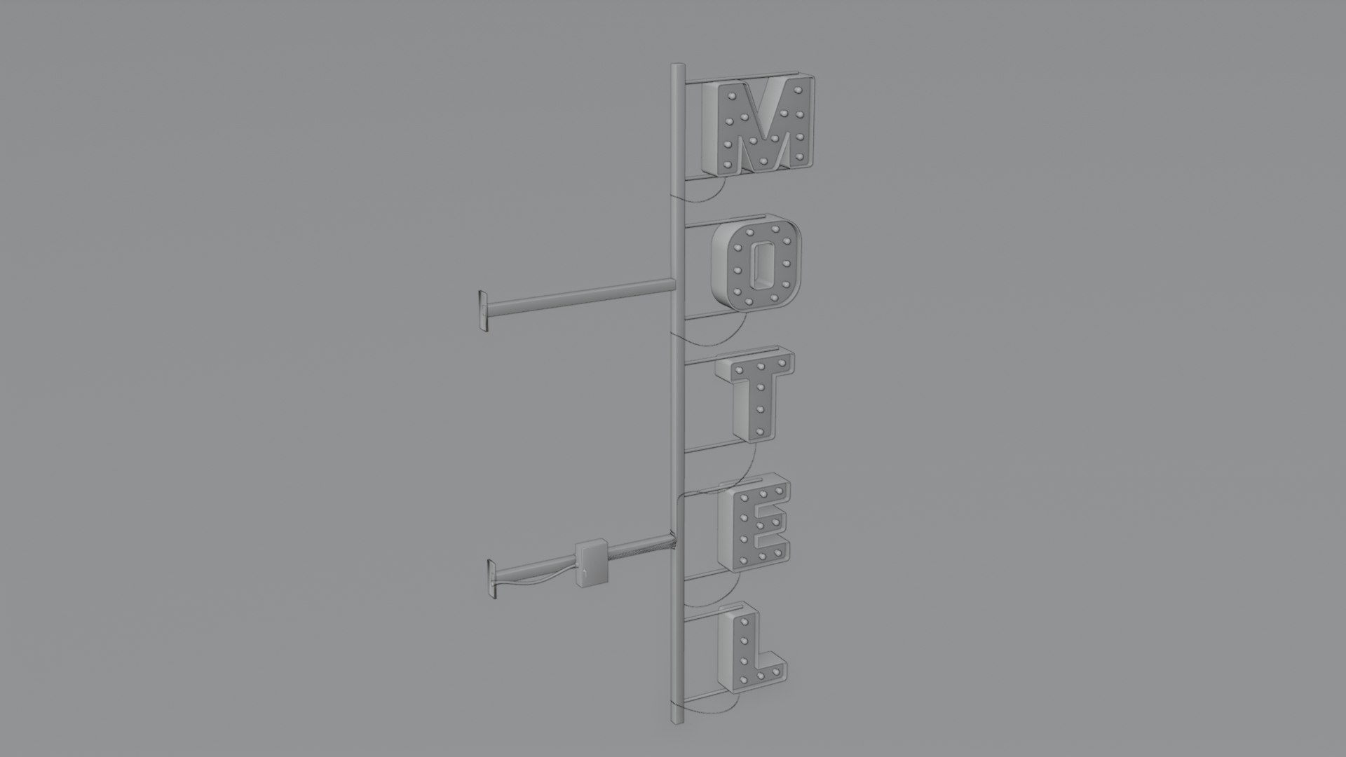 Retro Motel Sign With 4K Textures 3D - TurboSquid 1958090