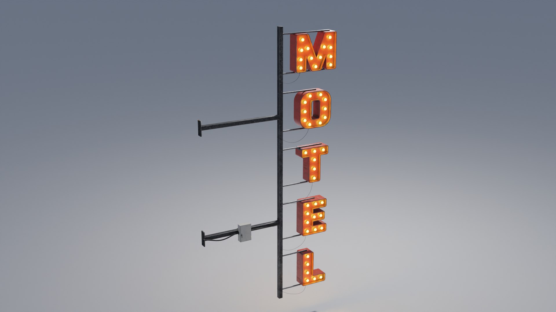 Retro Motel Sign With 4K Textures 3D - TurboSquid 1958090
