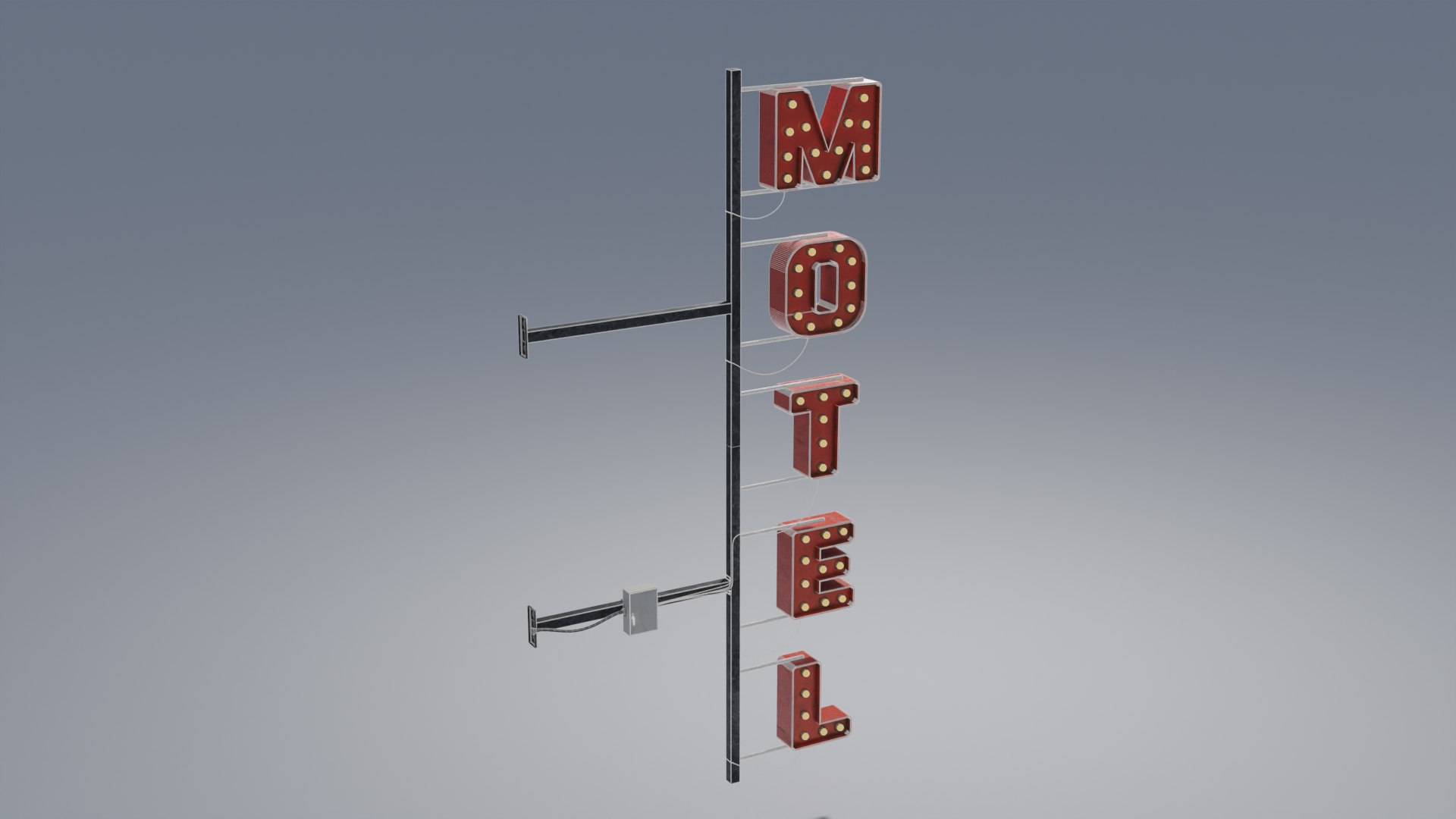 Retro Motel Sign With 4K Textures 3D - TurboSquid 1958090