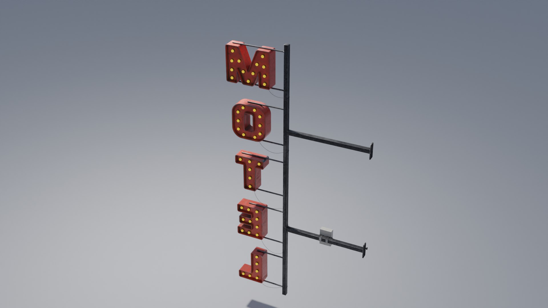 Retro Motel Sign With 4K Textures 3D - TurboSquid 1958090
