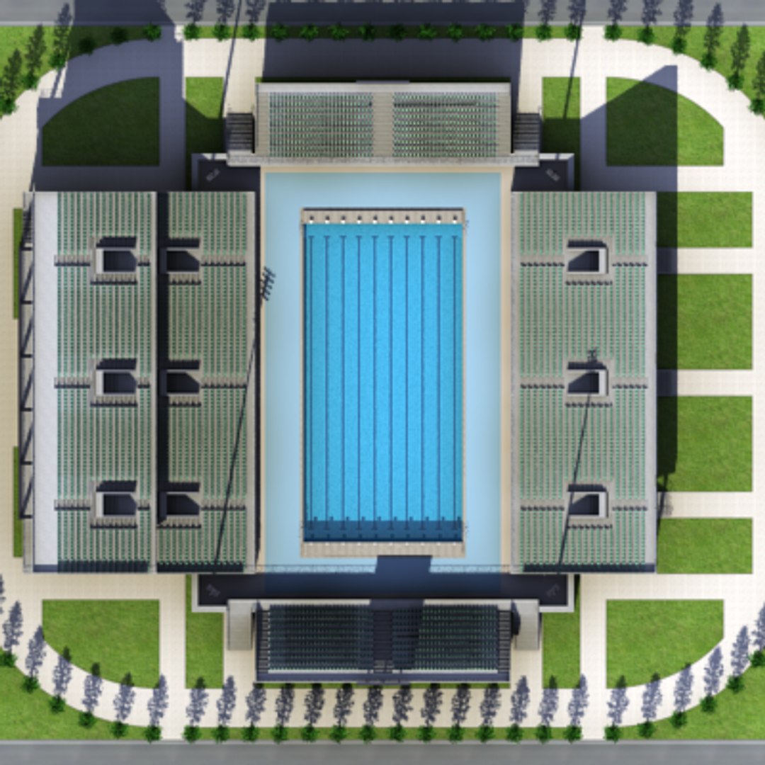 Outdoor Olympic Swimming Pool Obj