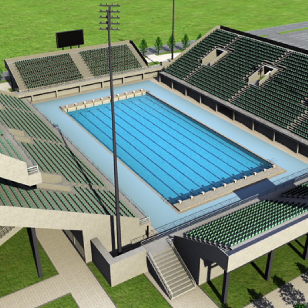 Outdoor Olympic Swimming Pool Obj