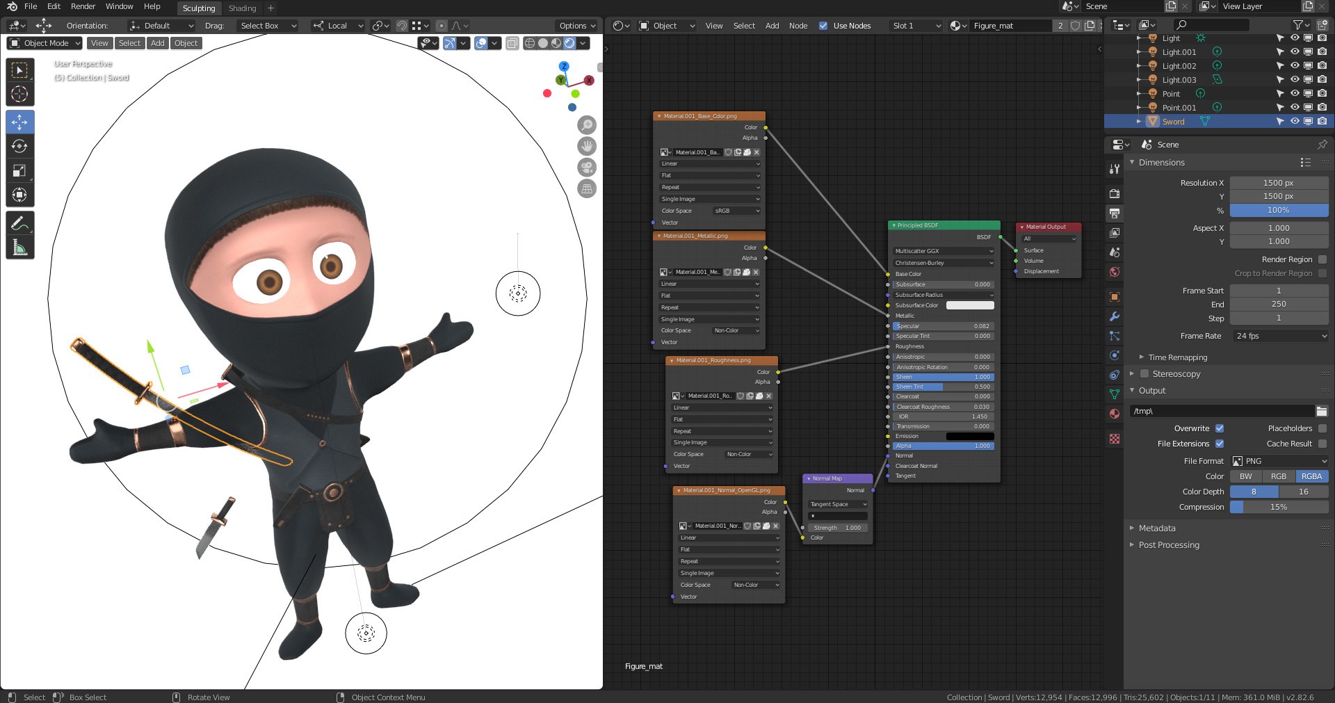 Stylized Ninja Warrior Character 3D Model - TurboSquid 1527645
