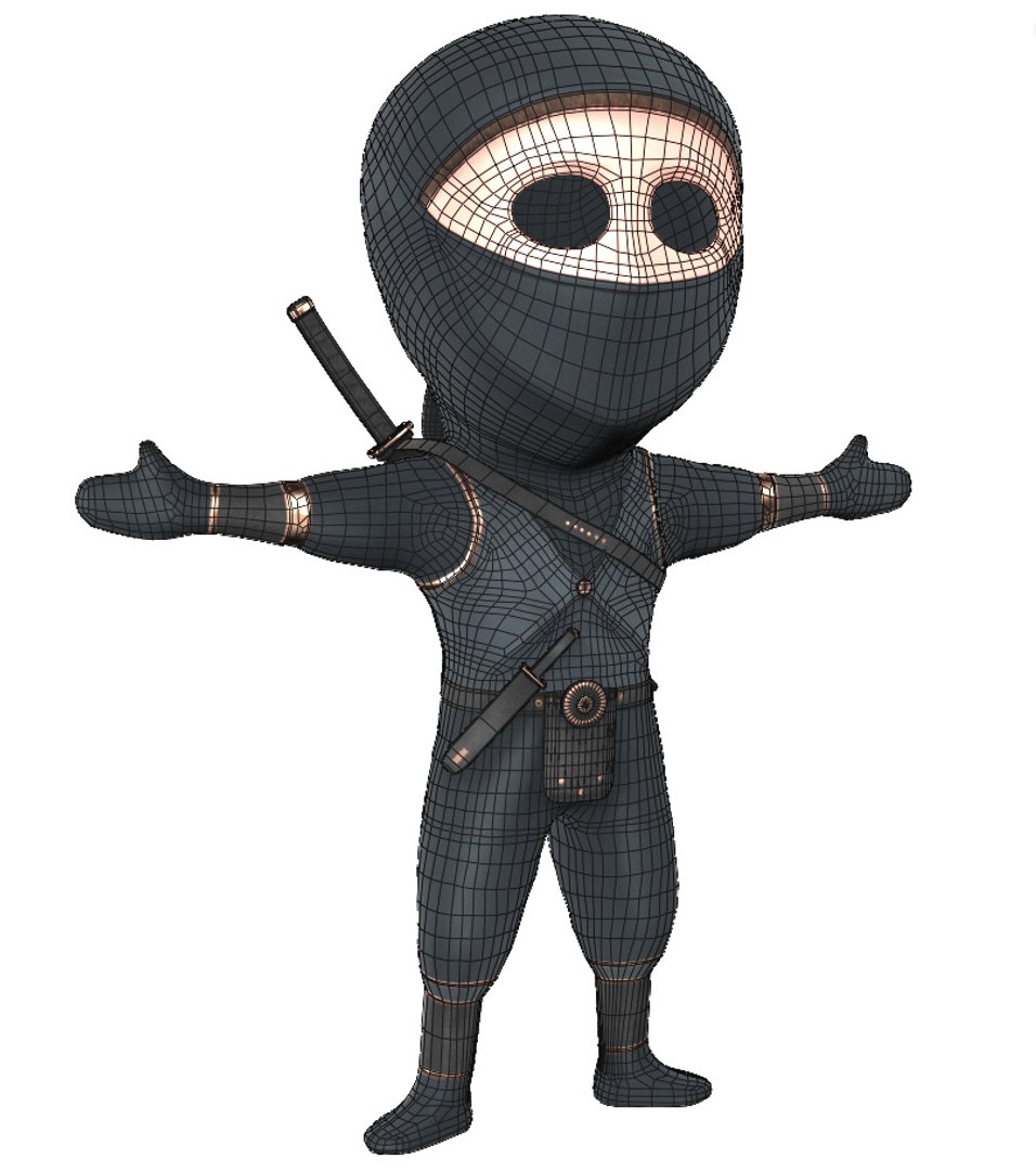 Stylized Ninja Warrior Character 3D Model - TurboSquid 1527645