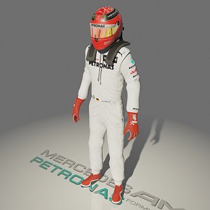 formula driver lewis hamilton 3d model
