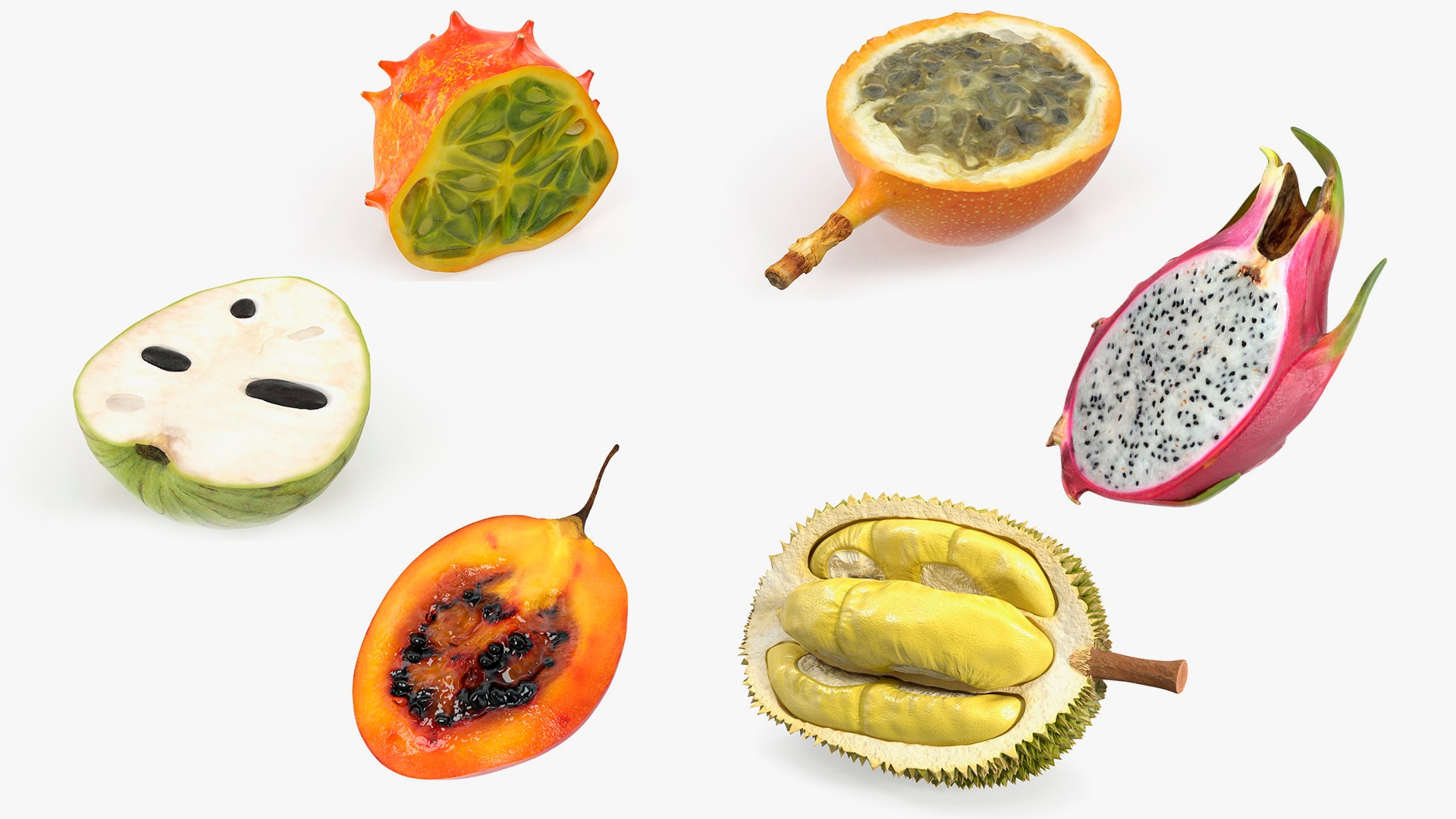 3D Cutted Exotic Fruits Collection 2 - TurboSquid 2122504
