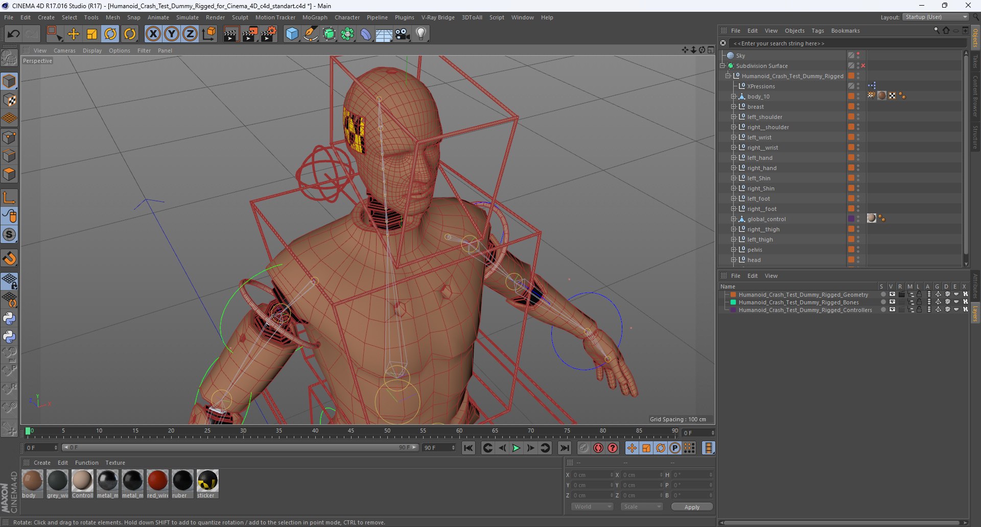 Humanoid Crash Test Dummy Rigged For Cinema 4D Model - TurboSquid 2280711