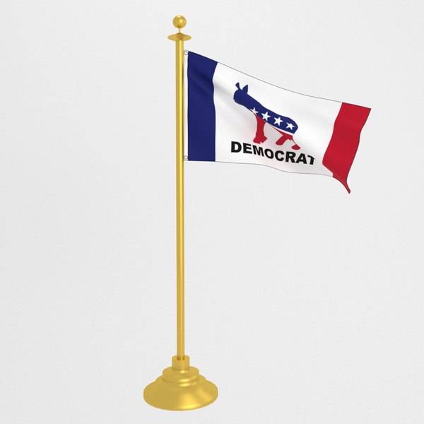 3D democratic party flag model - TurboSquid 1595567