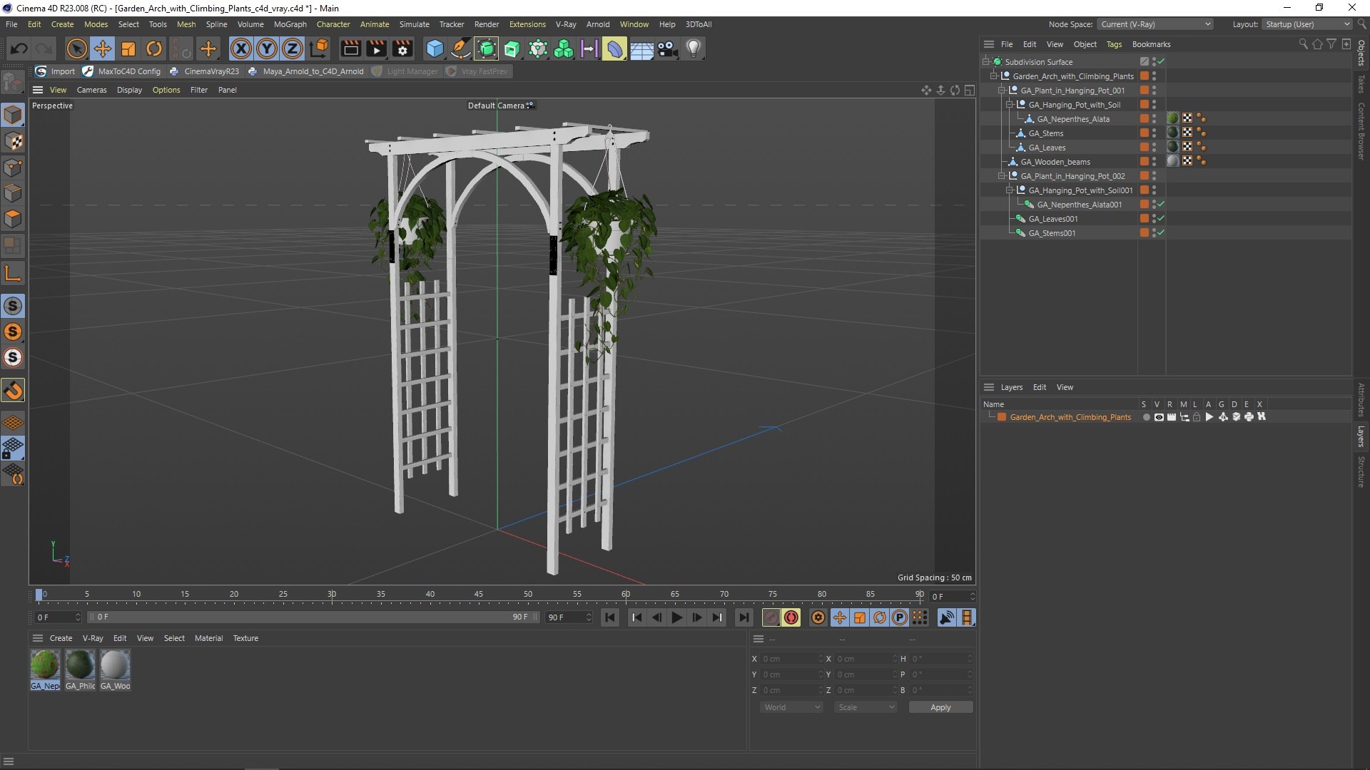 3D Garden Arch With Climbing Plants Model - TurboSquid 2318930