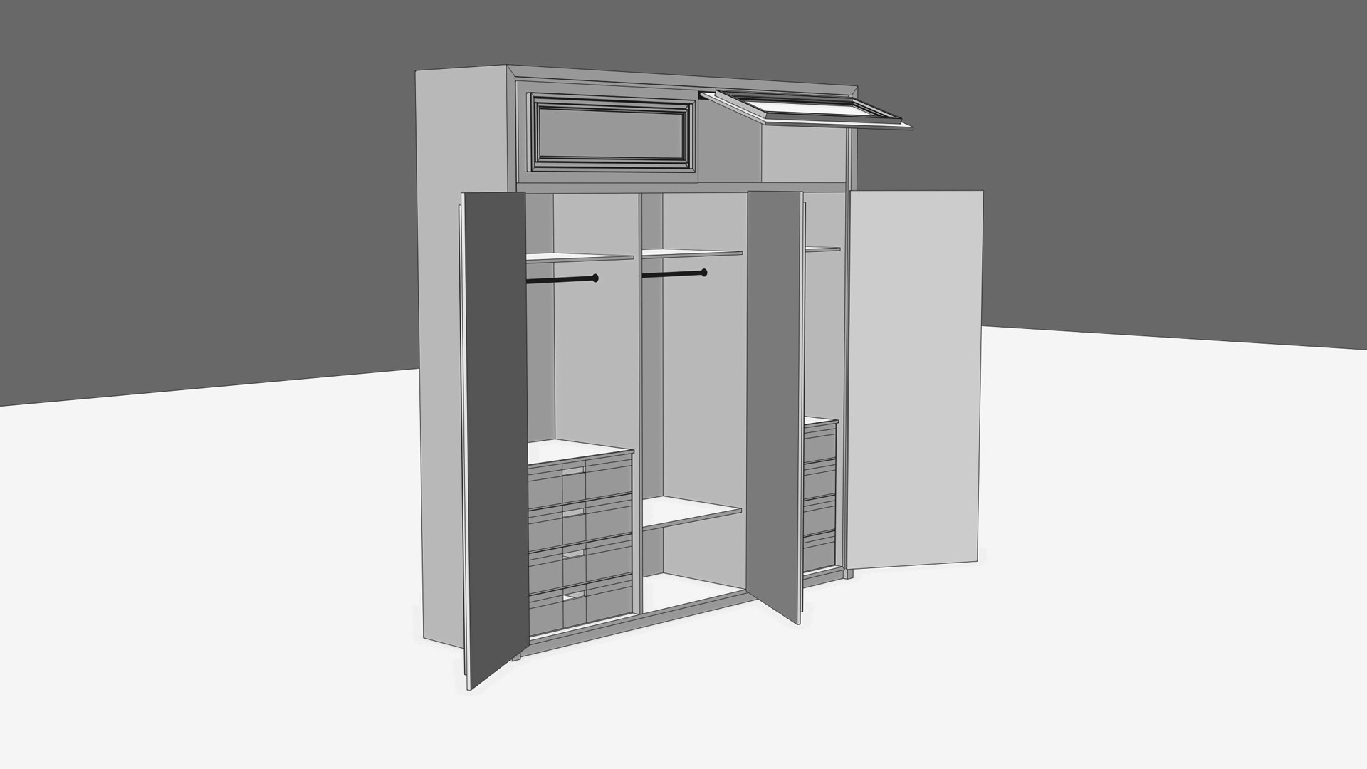 Free Minimalist Wardrobe Closet - PBR Textures - Game Ready Model ...