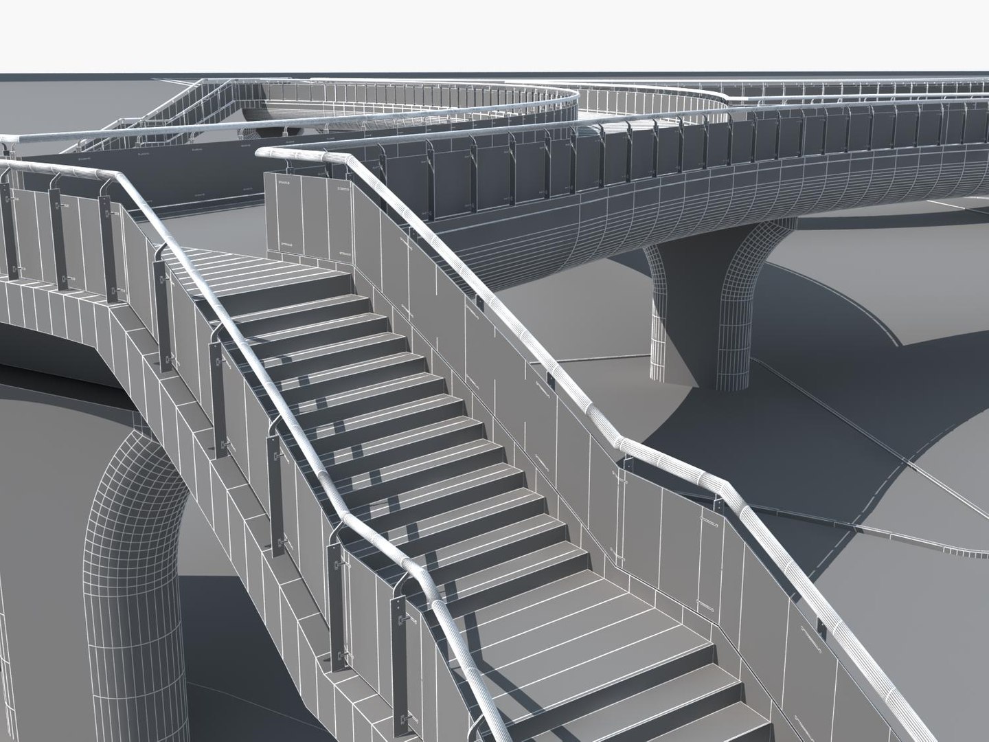 pedestrian bridge foot 3d max