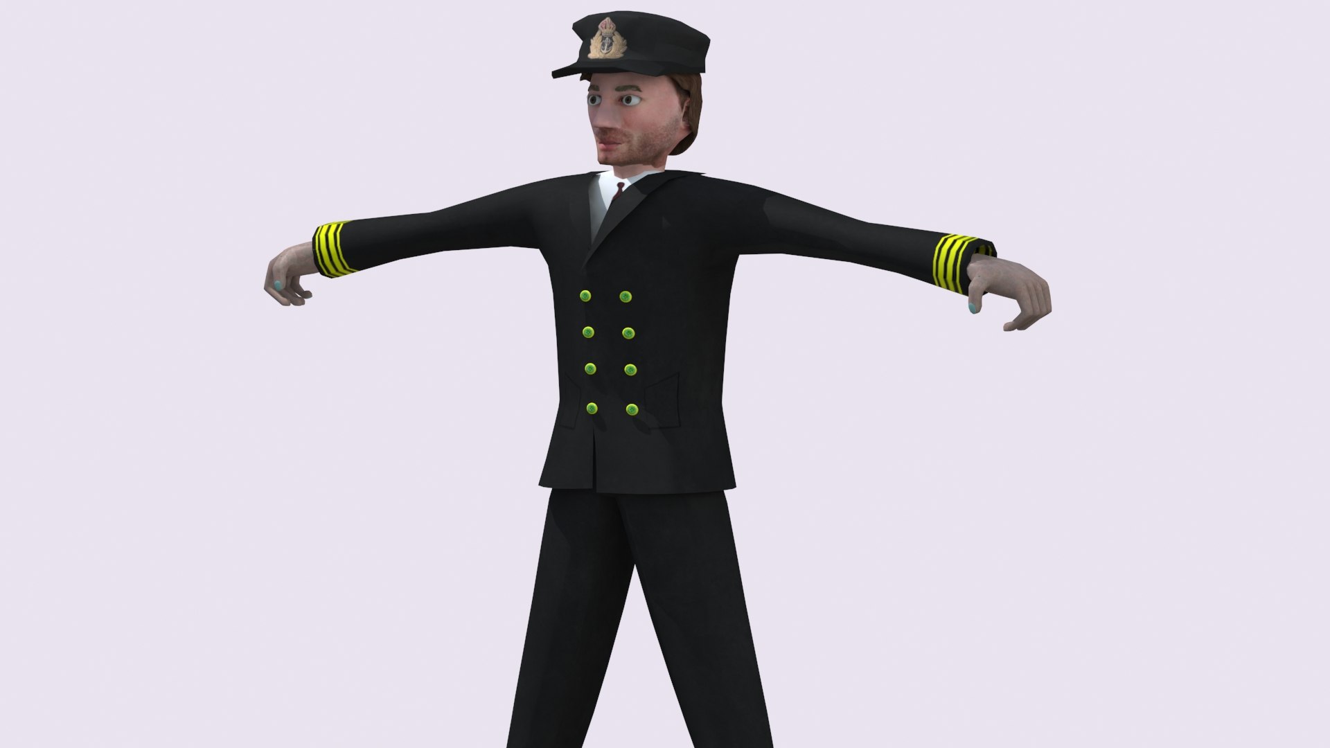 3D WW2 British Royal Navy Officer Model - TurboSquid 2509280