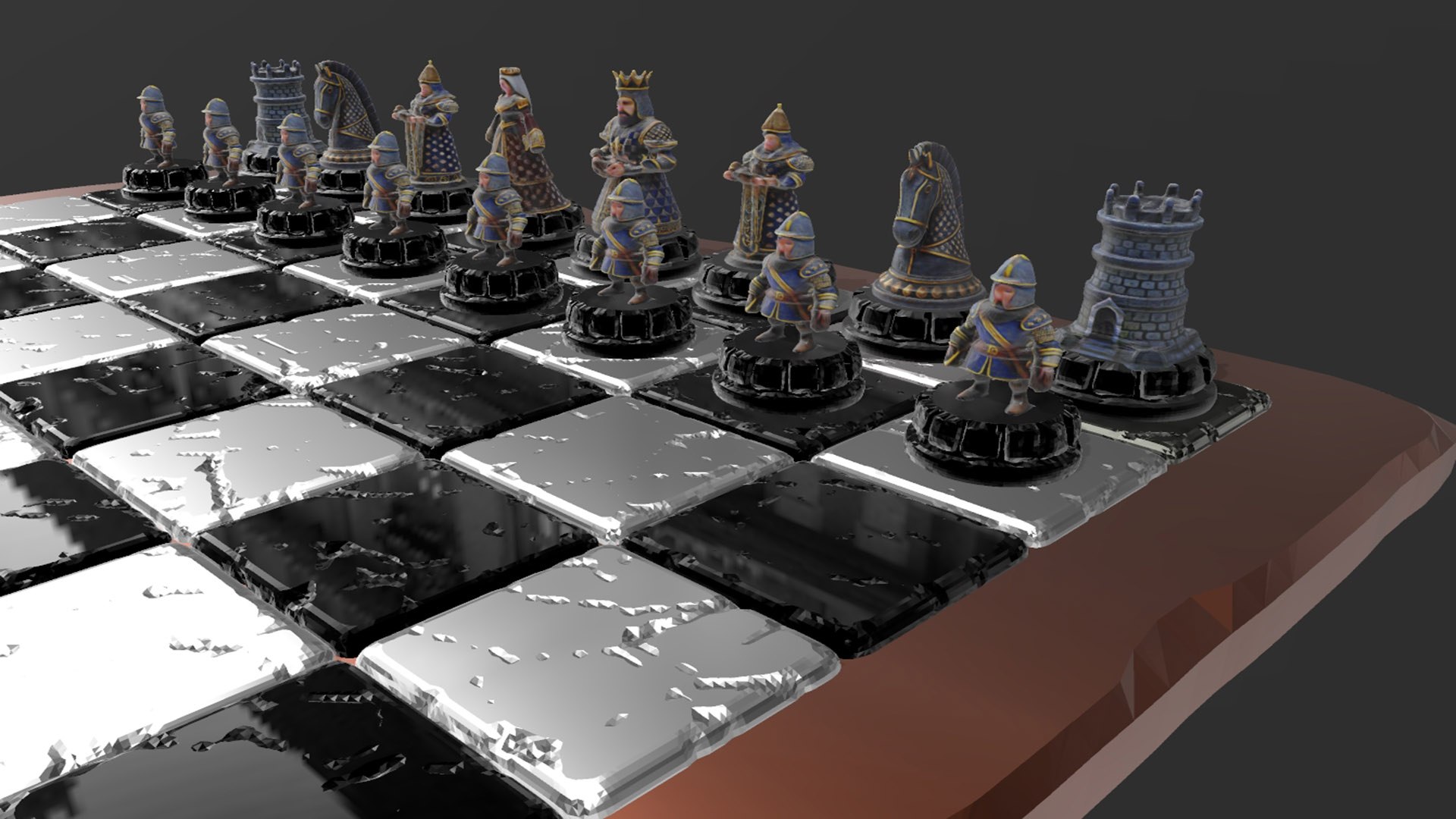 3D AJEDREZ MEDIEVAL COMPLETO - TurboSquid 2254091