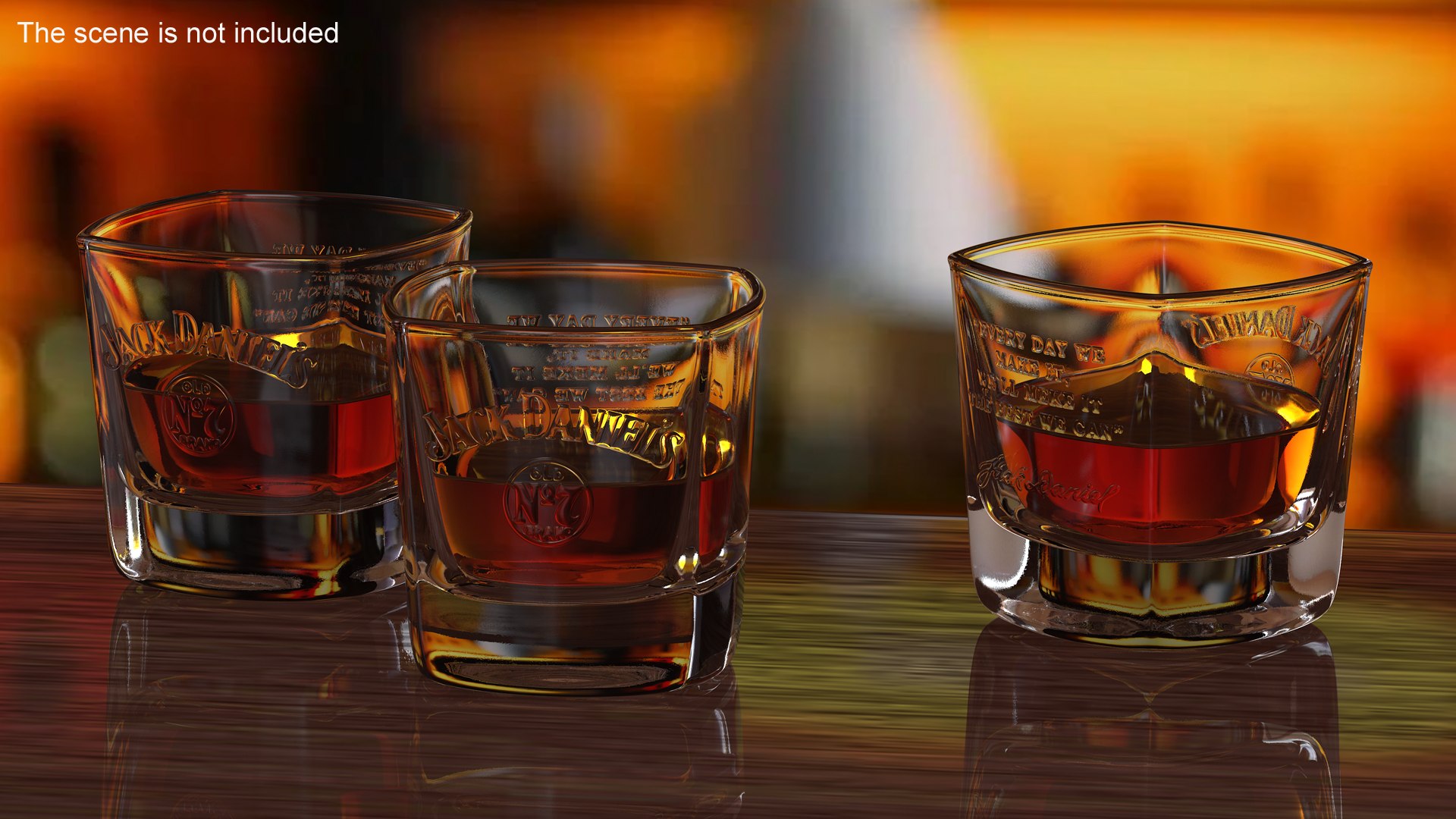 3D Jack Daniels Rocks Glass With Whiskey - TurboSquid 2051151