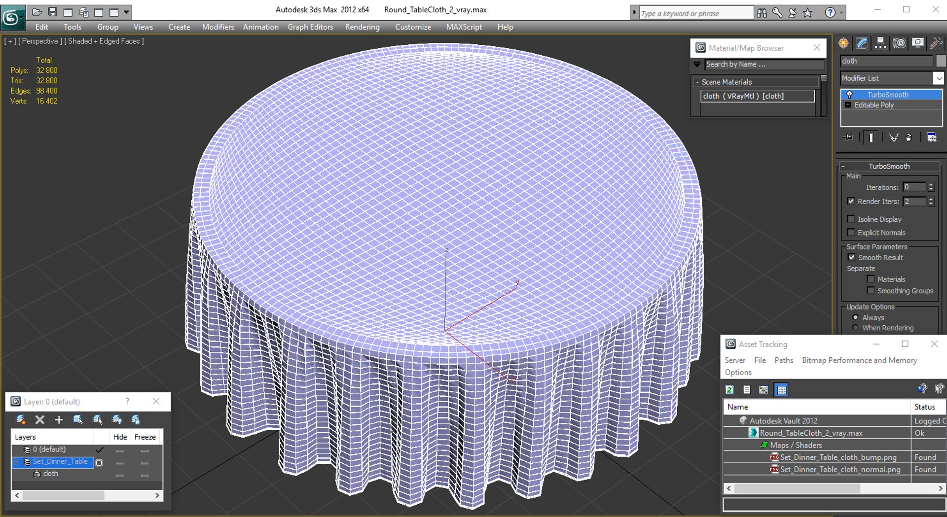 3D model tablecloth 2 table cloth - TurboSquid 1382599