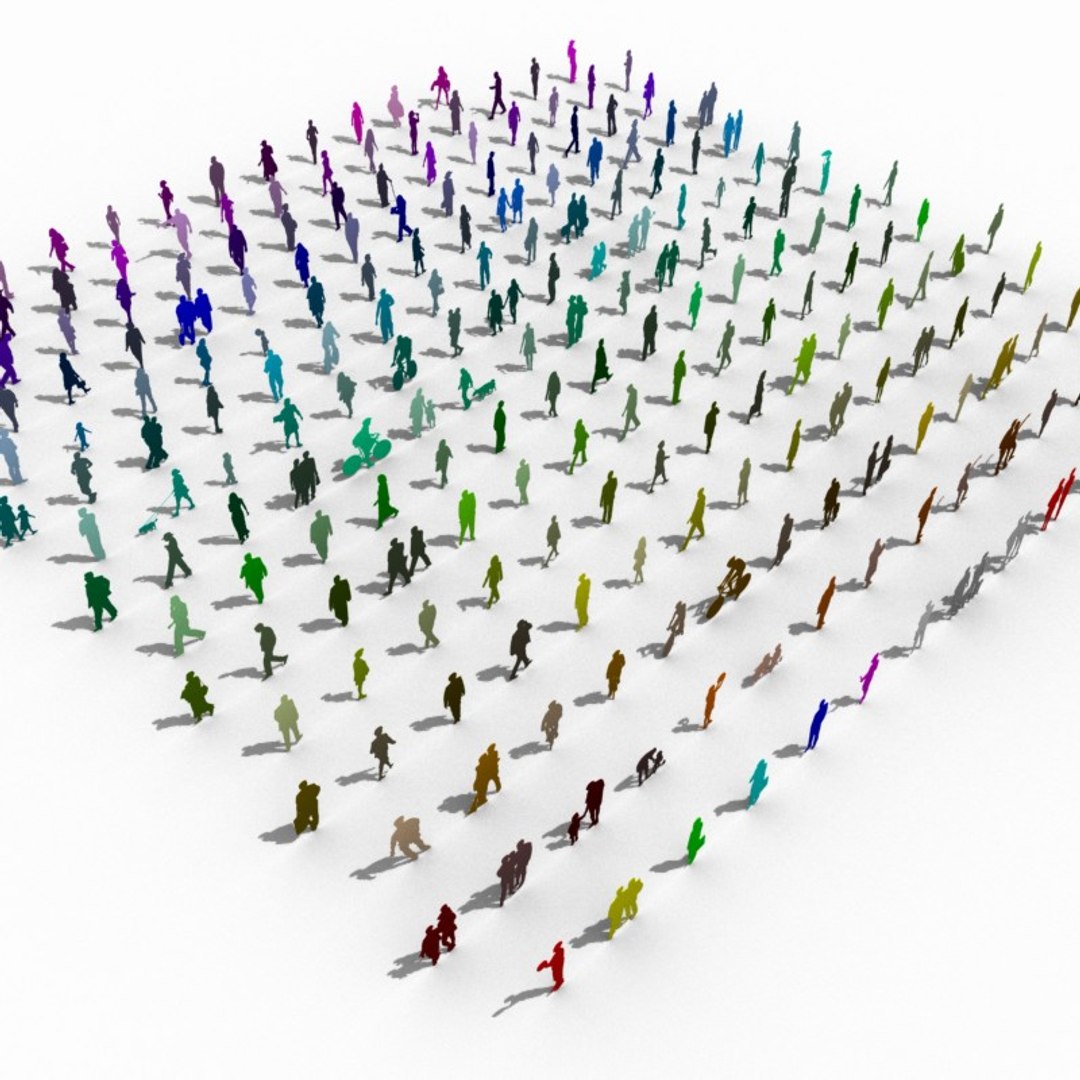 Slim People Architectural 3d Model