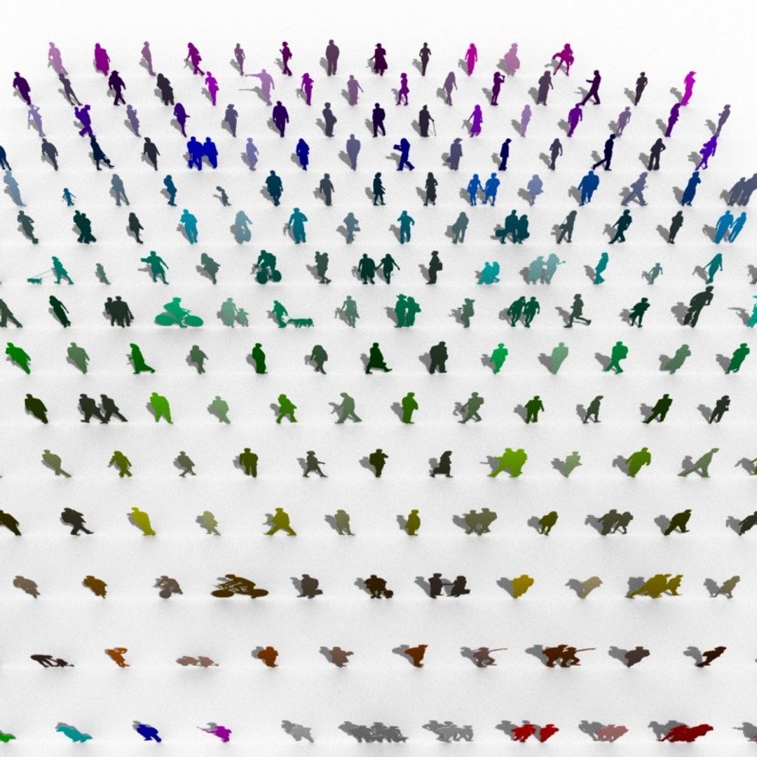 Slim People Architectural 3d Model