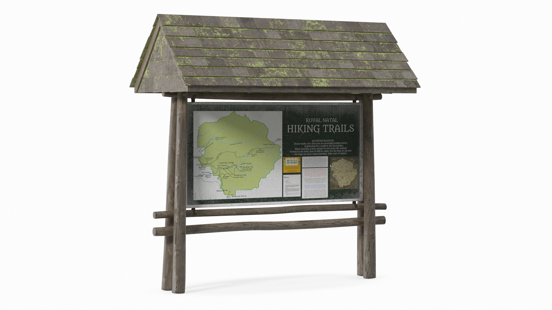 Hiking Information Board Old 3D - TurboSquid 1953098
