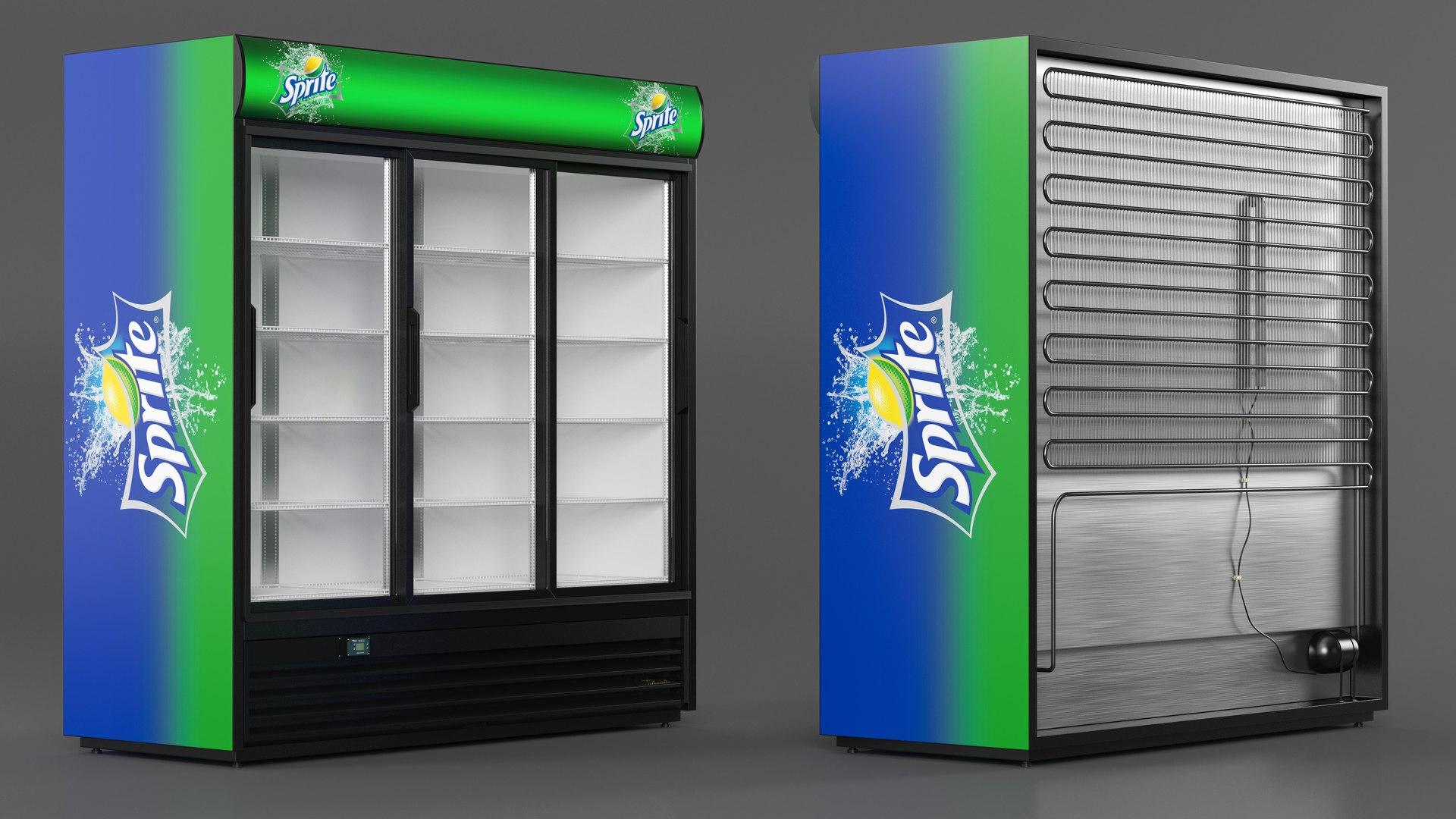 3 Door Upright Display Cooler Model - TurboSquid 2152147