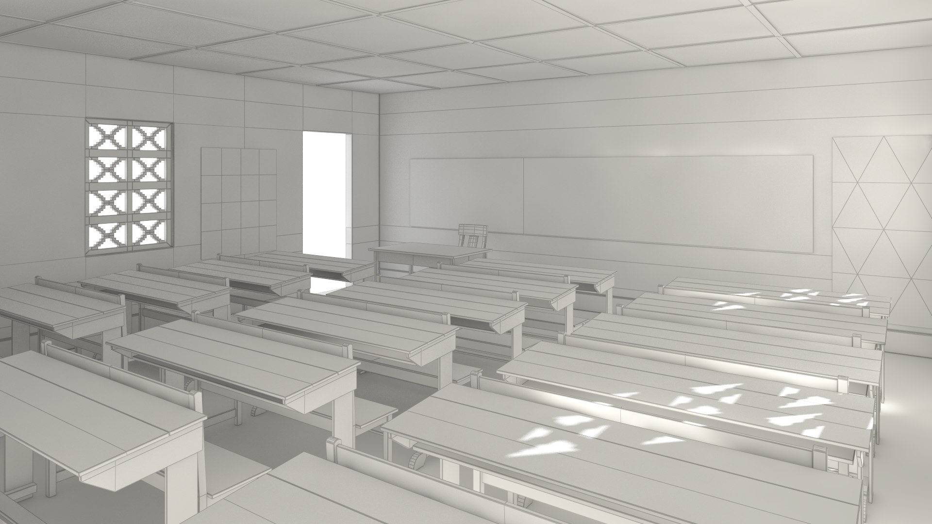 3D Class Room Realistic - TurboSquid 1263275