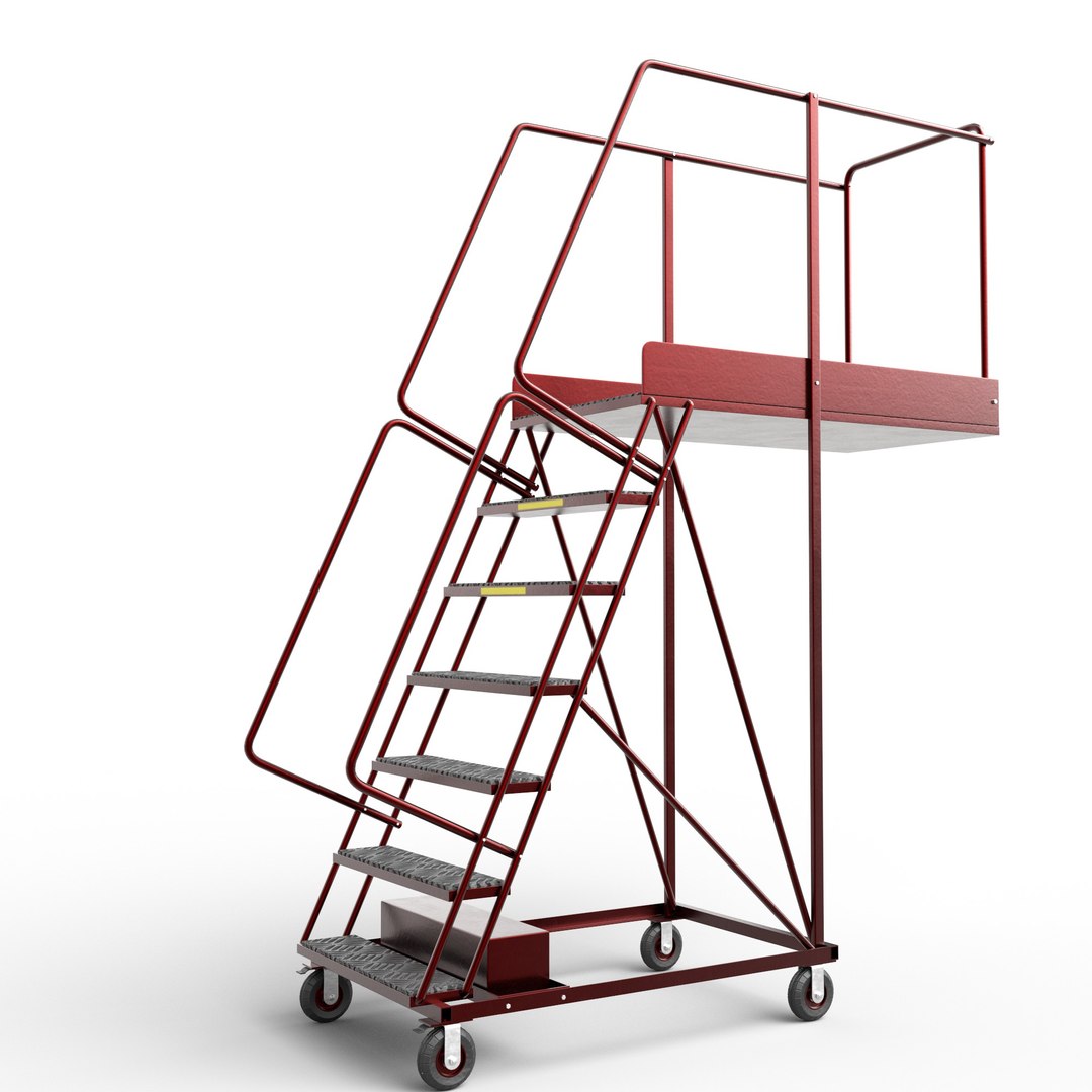 Red Industrial Workstand Platform 3D Model - TurboSquid 2242243