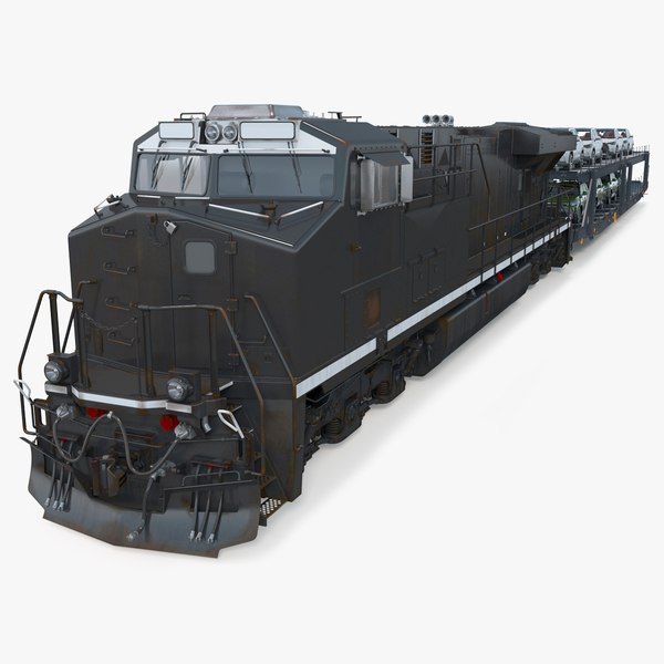 車両運搬車を積んだ機関車3Dモデル - TurboSquid 2384760