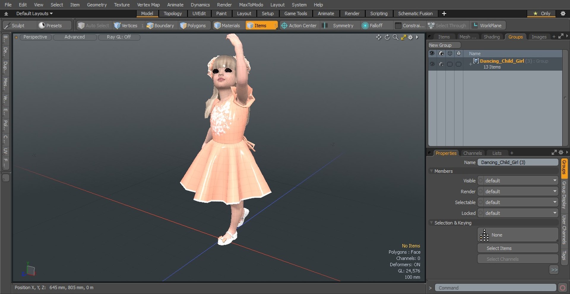 3D Dancing Child Girl model - TurboSquid 1892630