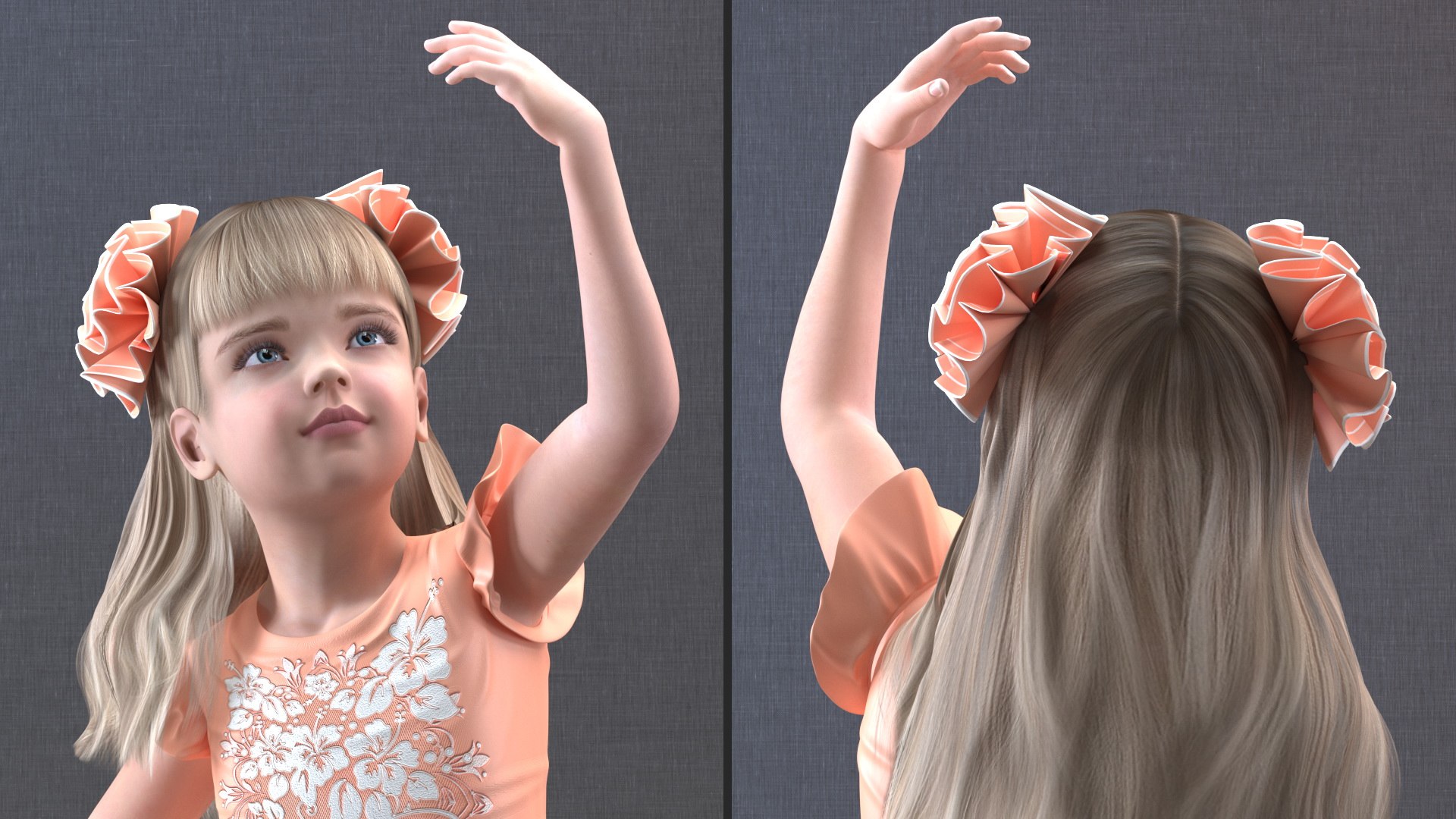 3D Dancing Child Girl model - TurboSquid 1892630