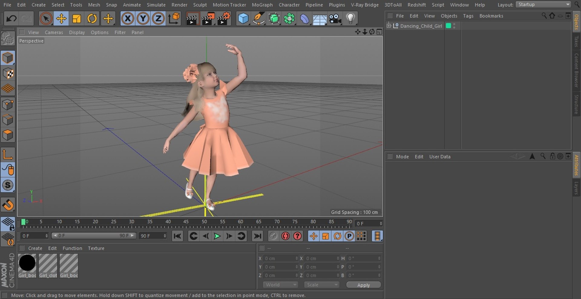 3D Dancing Child Girl model - TurboSquid 1892630