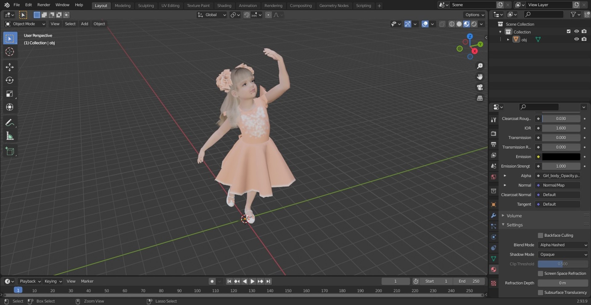 3D Dancing Child Girl model - TurboSquid 1892630