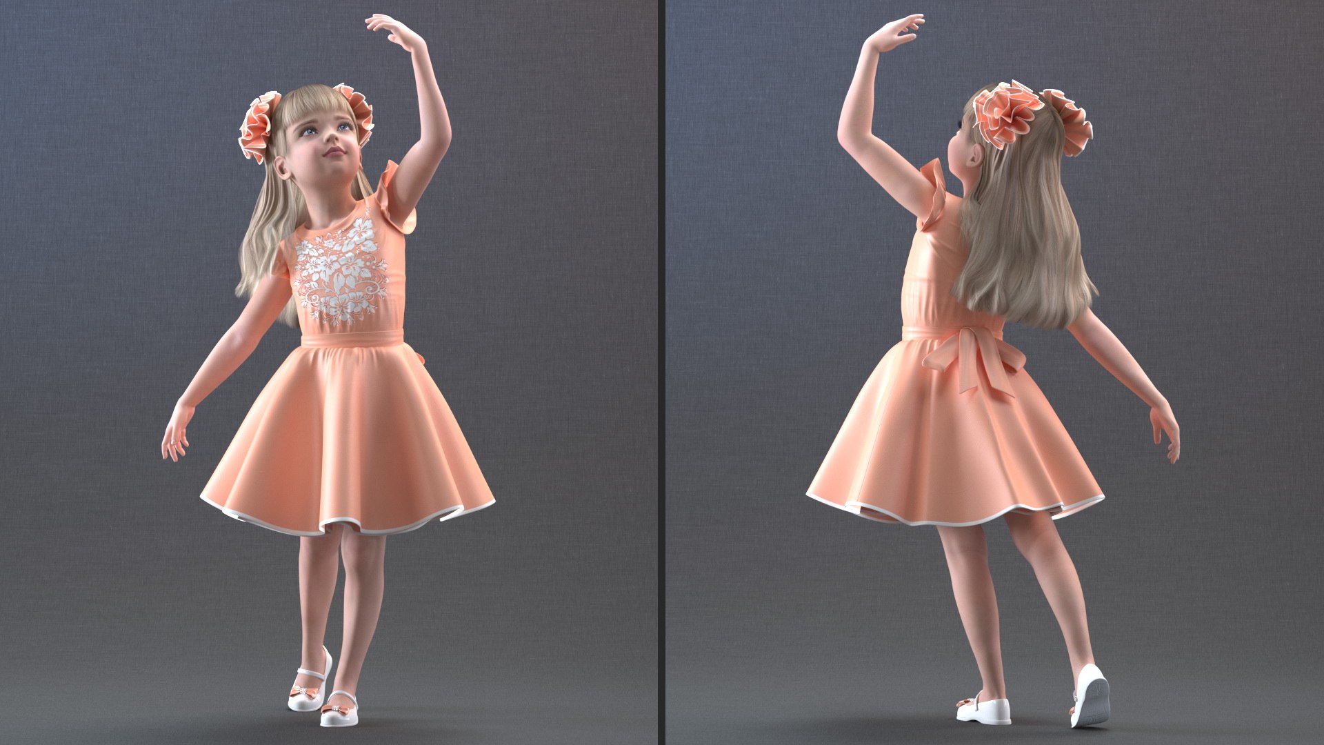 3D Dancing Child Girl model - TurboSquid 1892630