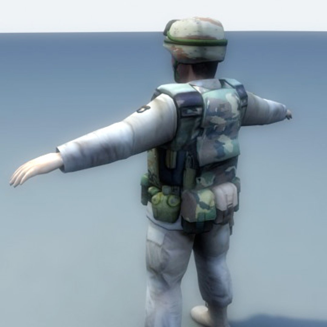 3d model of 12 military soldier combat