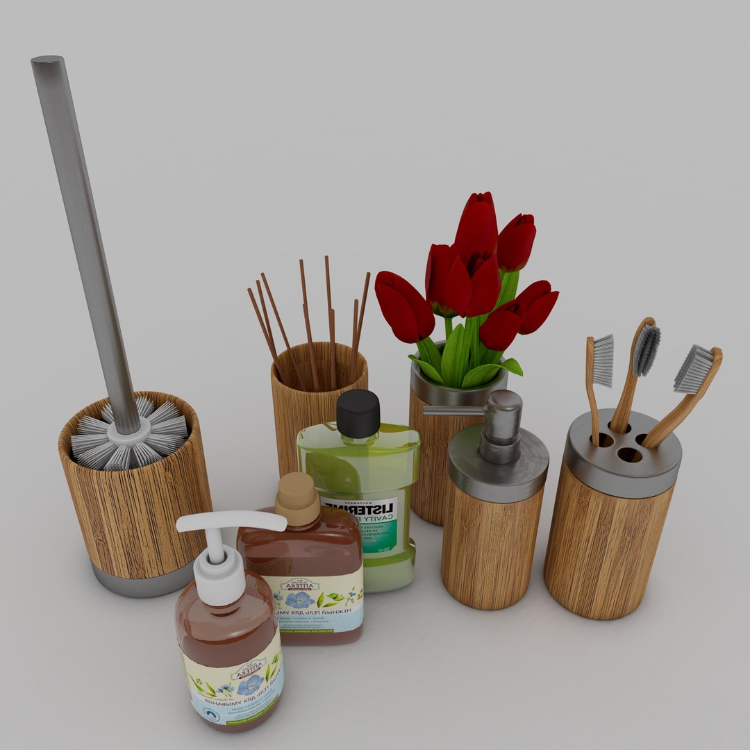 Axentia Bonja Bamboo Bathroom 3D Model - TurboSquid 1375086