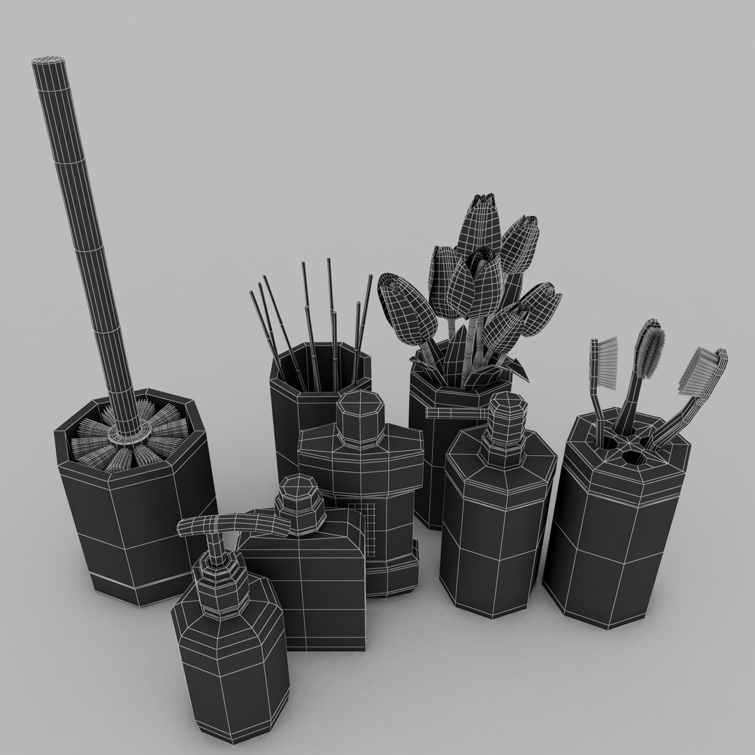 Axentia Bonja Bamboo Bathroom 3D Model - TurboSquid 1375086