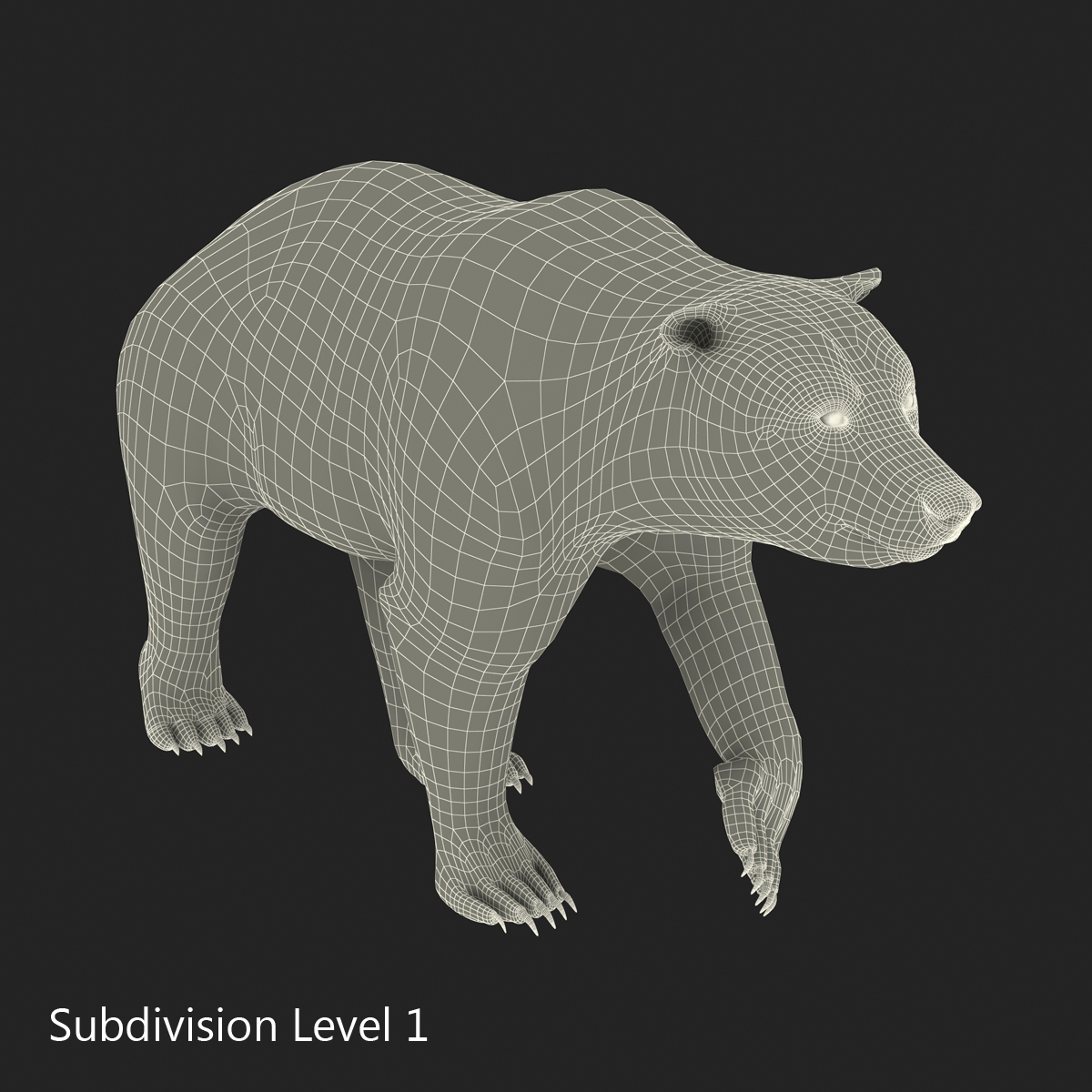 brown bear fur pose 3d model