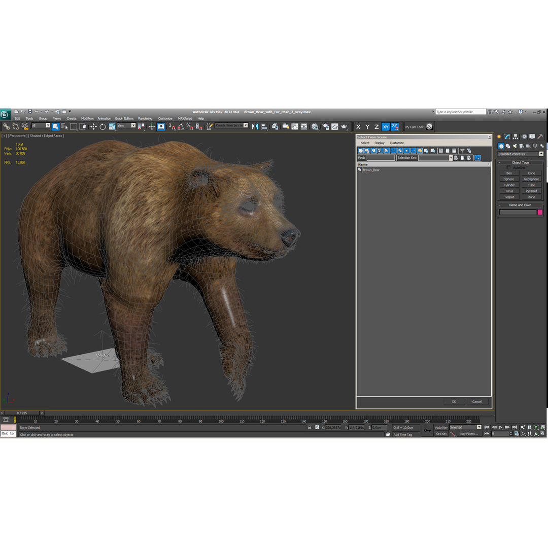 brown bear fur pose 3d model