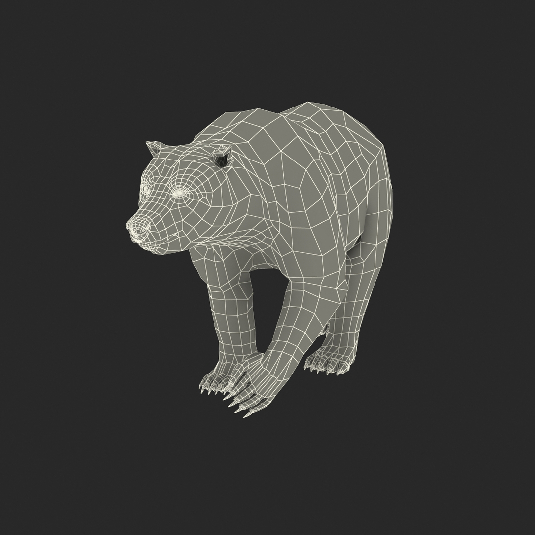 Brown Bear Fur Pose 3d Model