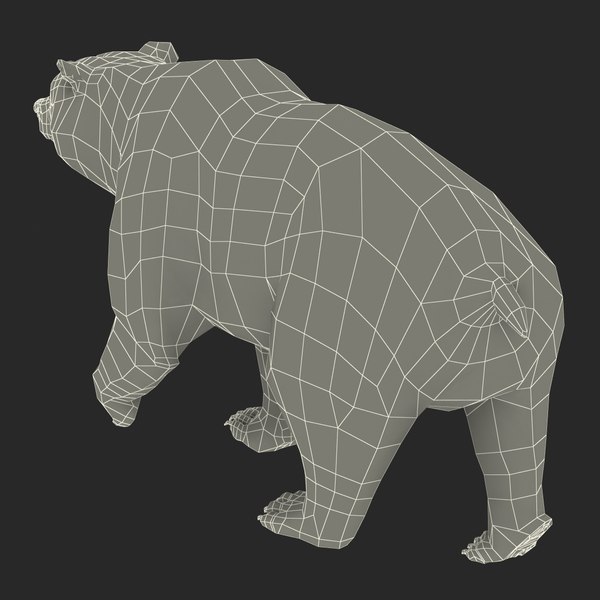 brown bear fur pose 3d model